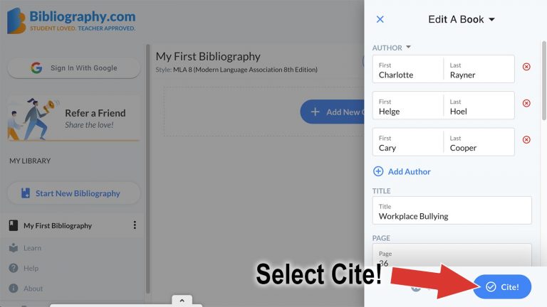 Easy APA Citation Page | Bibliography.com