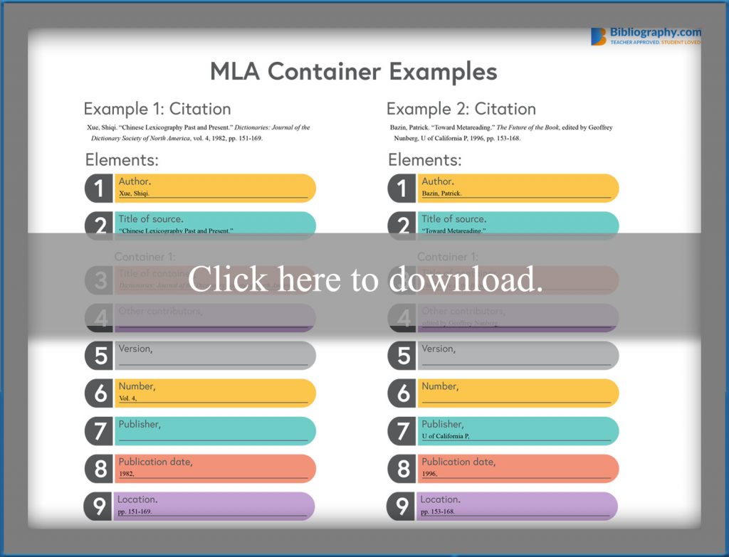 Guide to MLA Container Format With Examples | Bibliography.com
